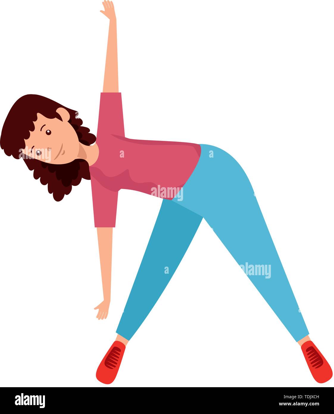 happy athletic girl practicing exercice Stock Vector Image & Art - Alamy