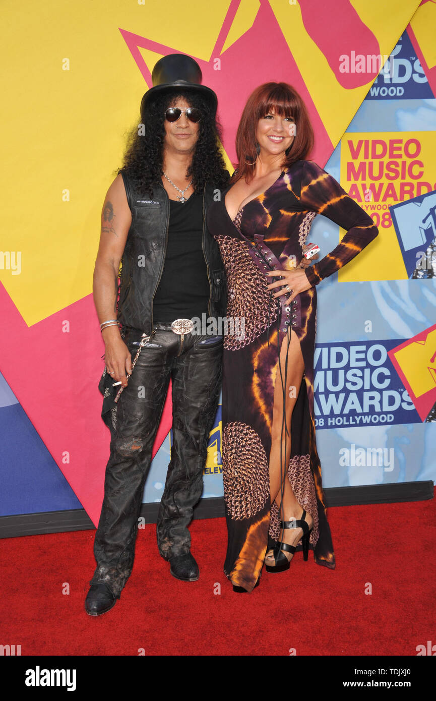 LOS ANGELES, CA. September 07, 2008: Slash & wife at the 2008 MTV Video ...