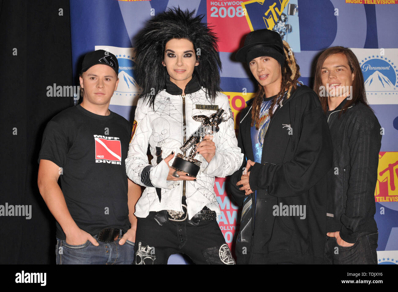 LOS ANGELES, CA. September 07, 2008: Tokio Hotel at the 2008 MTV Video ...