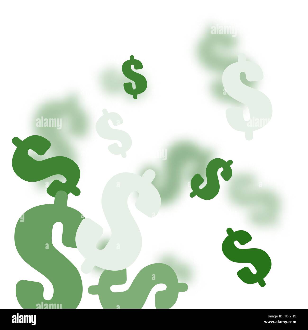 Pattern of the symbols of dollar currency. Green vector background with ...