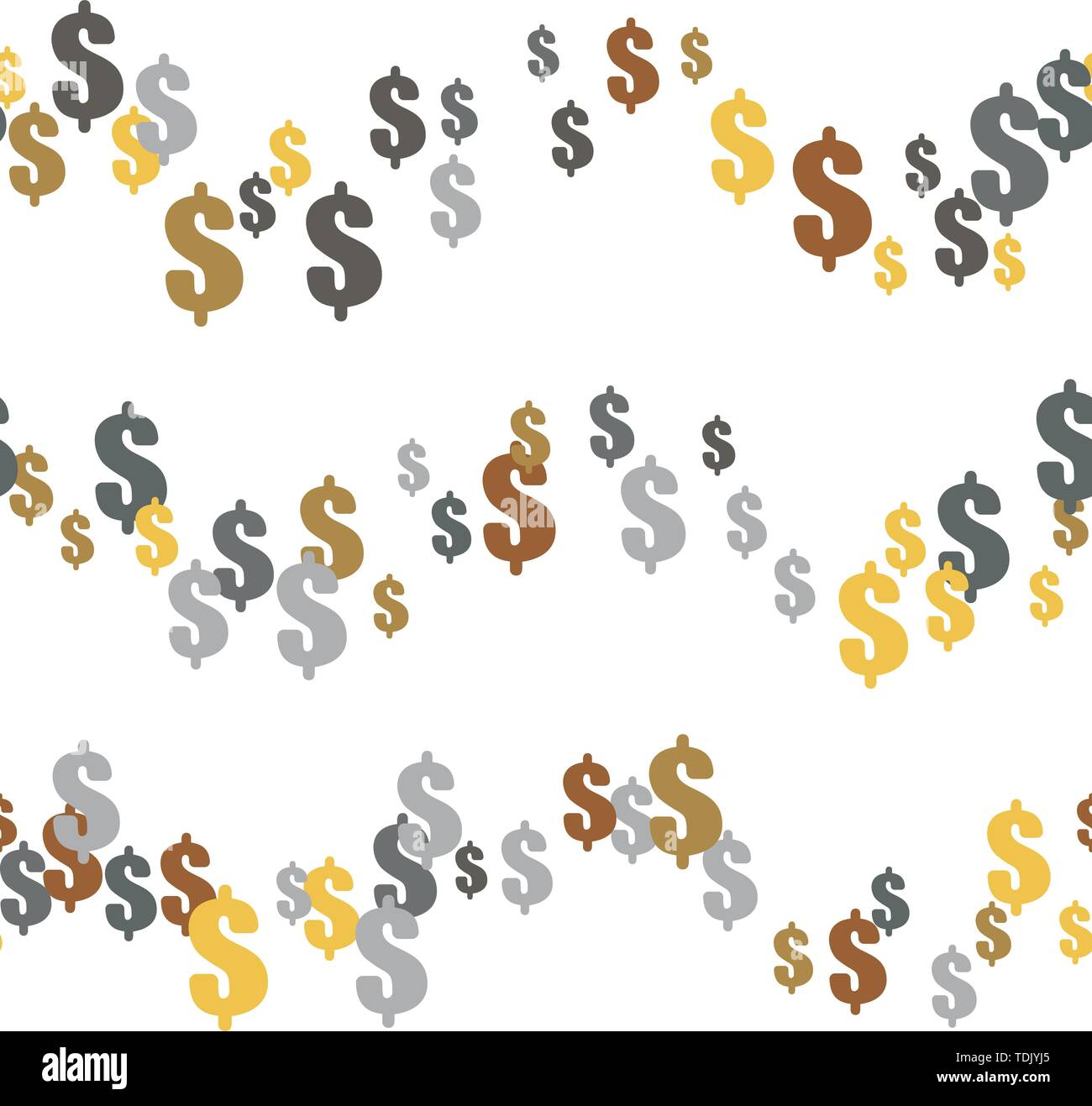 Seamless Pattern of the symbols of dollar currency. Green vector ...