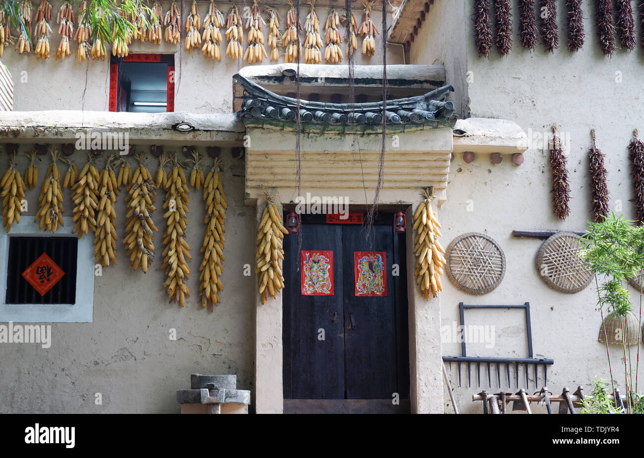 Folk village scenery Stock Photo - Alamy