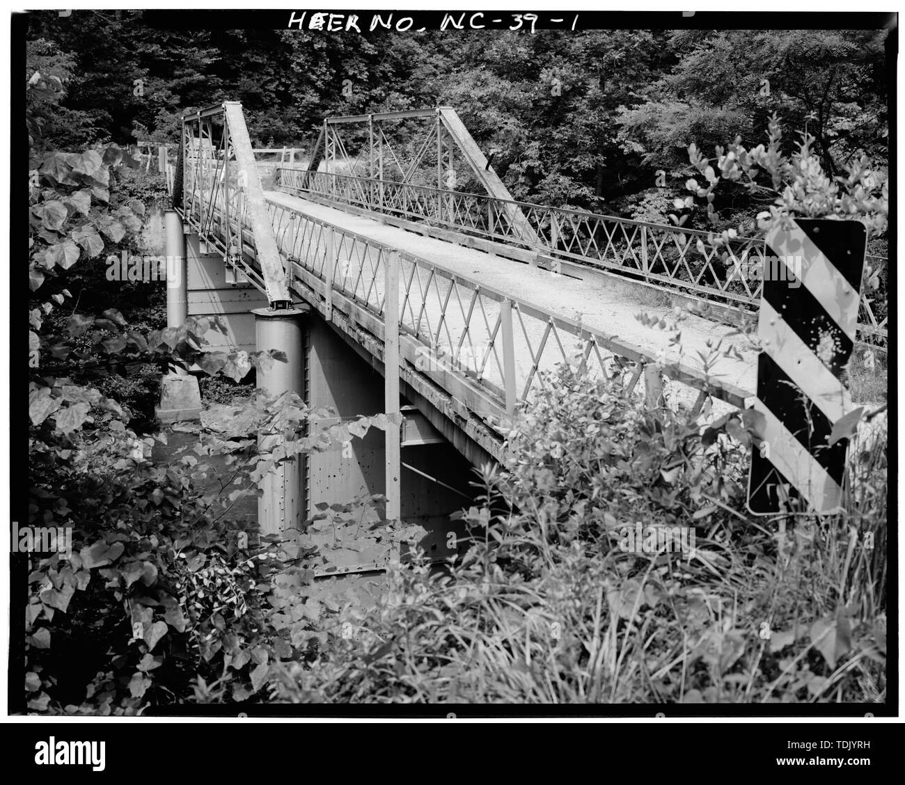 OBLIQUE OVERALL VIEW OF BRIDGE, FROM NORTH - North Carolina Route 1417 ...