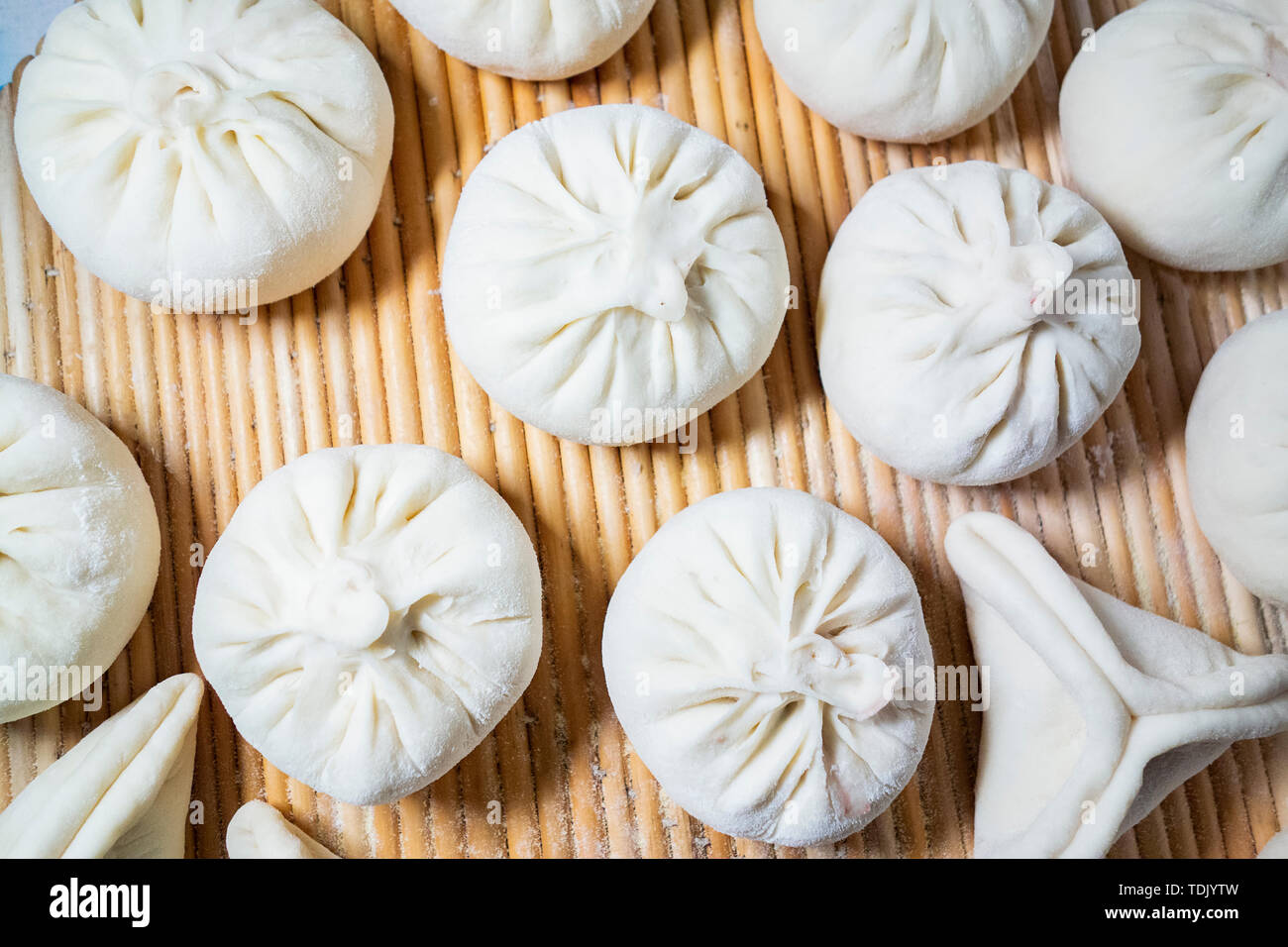 A neatly arranged bun Stock Photo - Alamy