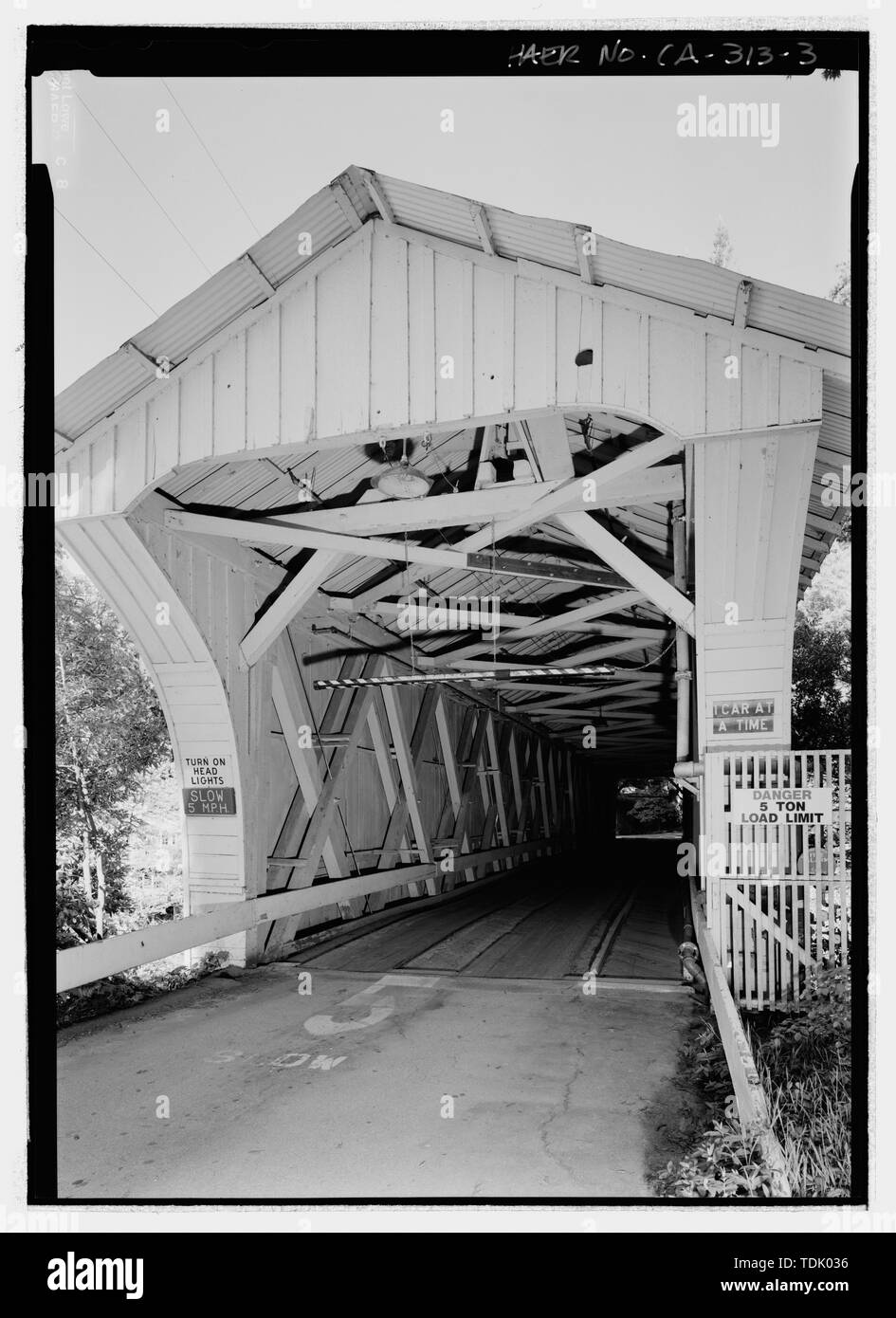 OBLIQUE VIEW FROM EAST PORTAL INTERIOR - Powder Works Bridge, Spanning ...