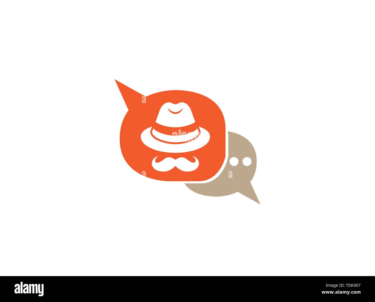 inspector with hat and mustache for logo design illustration, detector ...