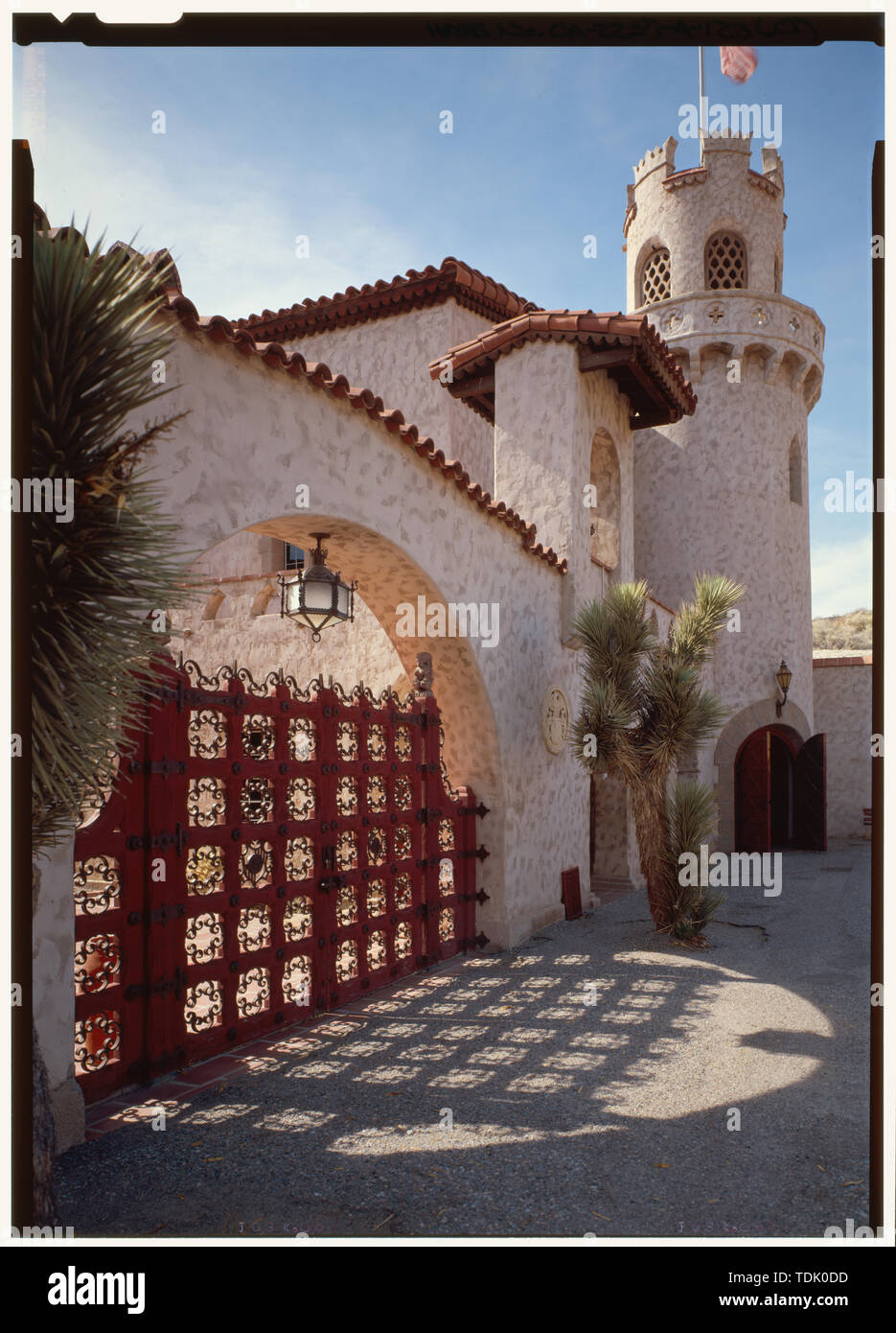 OBLIQUE VIEW OF EAST GATE, LOOKING NORTH - Death Valley Ranch, Main ...