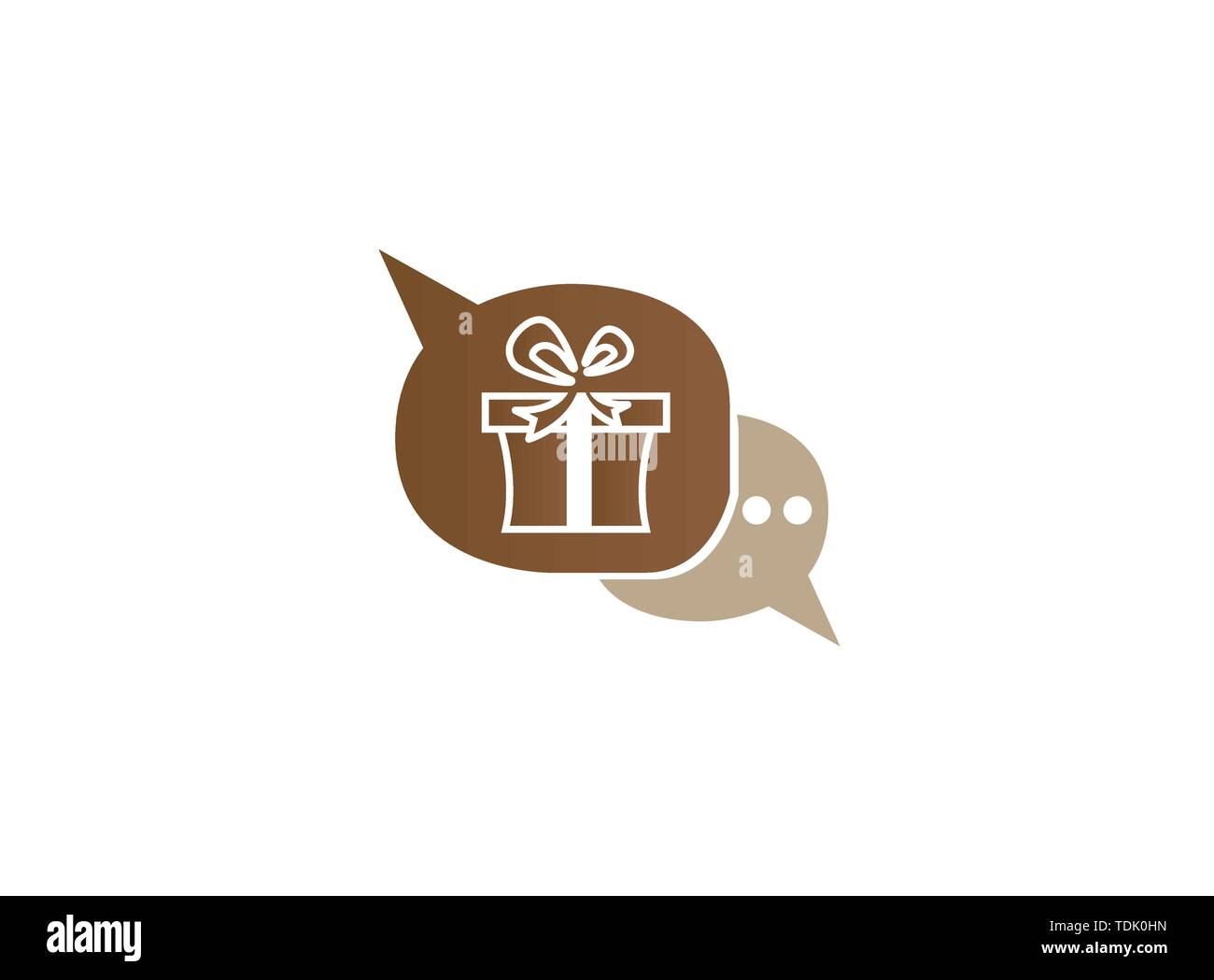 Gift box and surprise for logo design illustration in chat icon Stock ...
