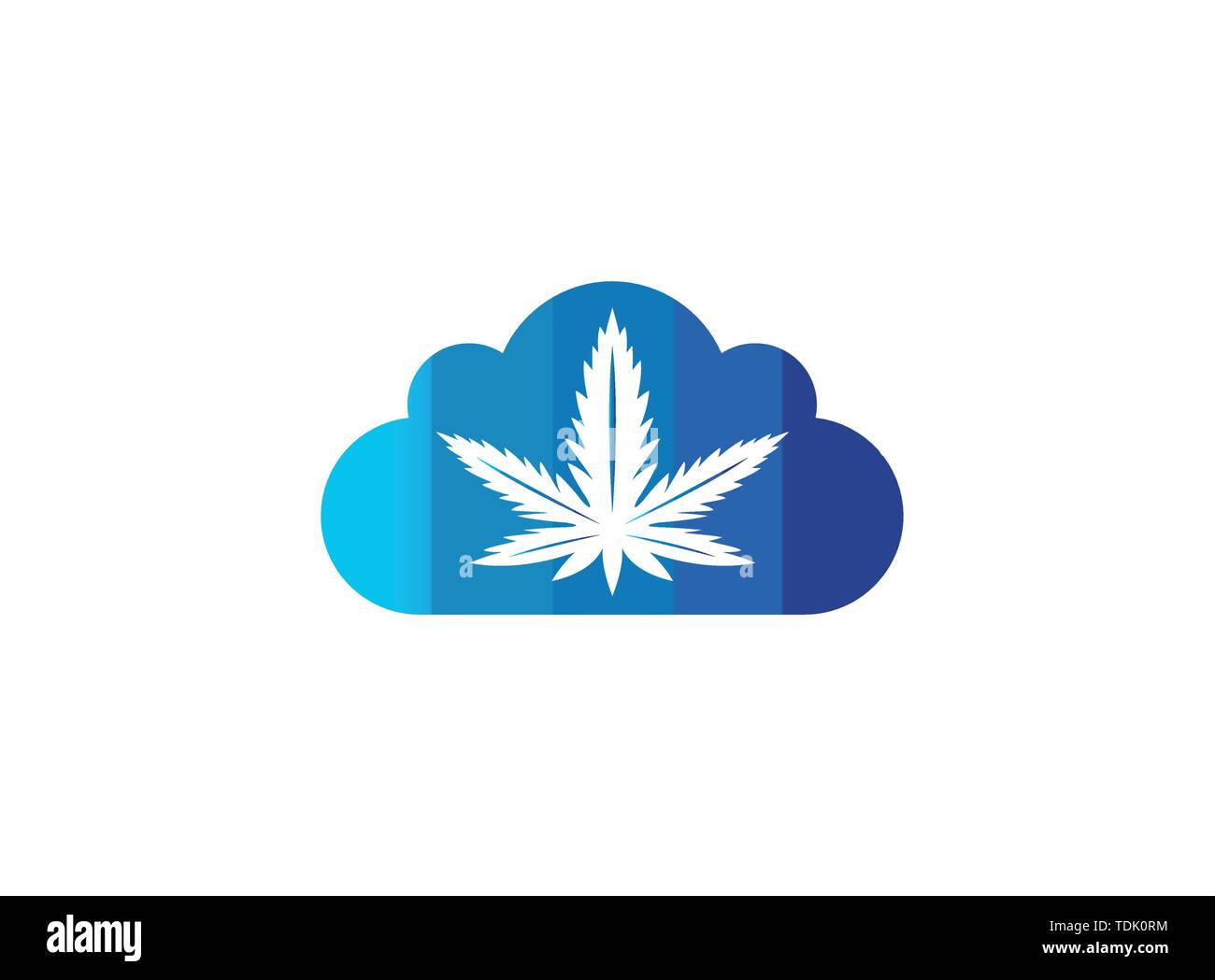 Medical Marijuana Cannabis hemp Logo design illustration in a cloud ...