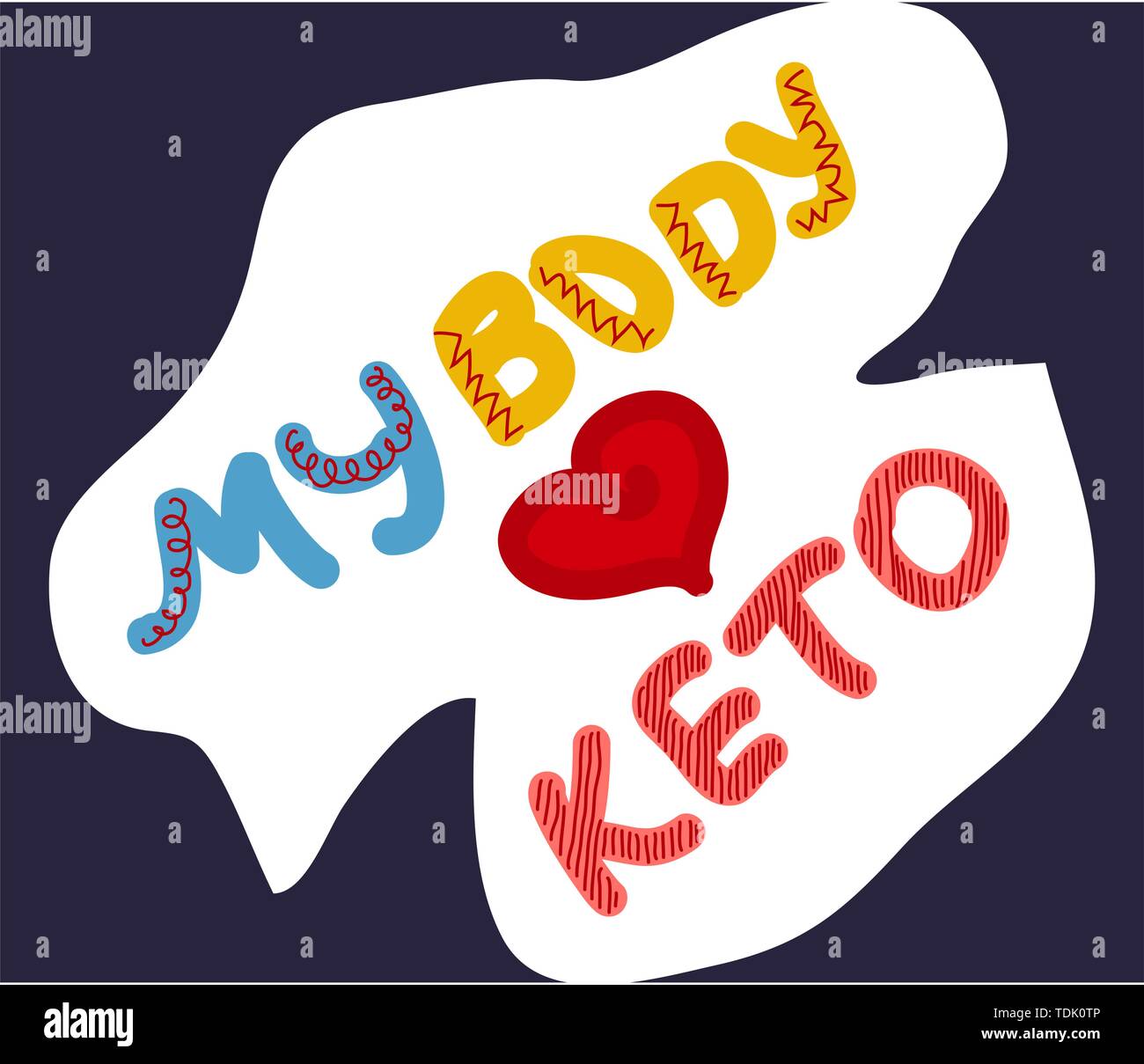 My body loves keto quote. Keto diet hand drawn lettering. Healthy ...