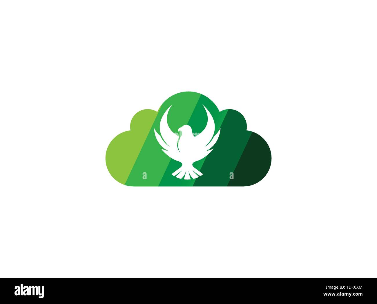 Falcon or eagle open wings flying logo design illustration, hawk in a ...