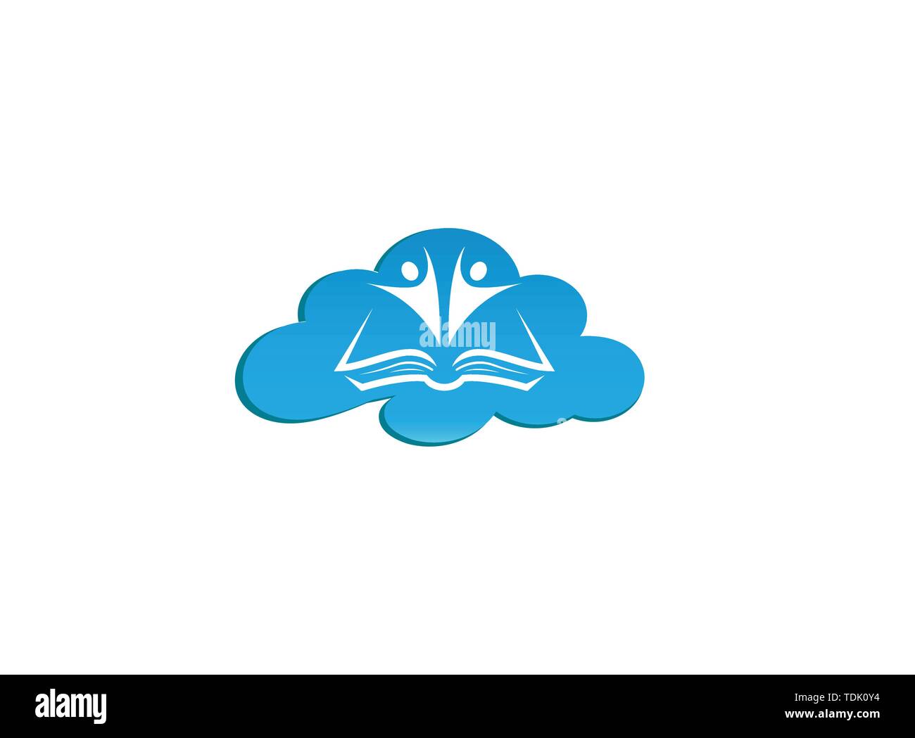 Kids or students open hands inside a book for logo design illustration ...