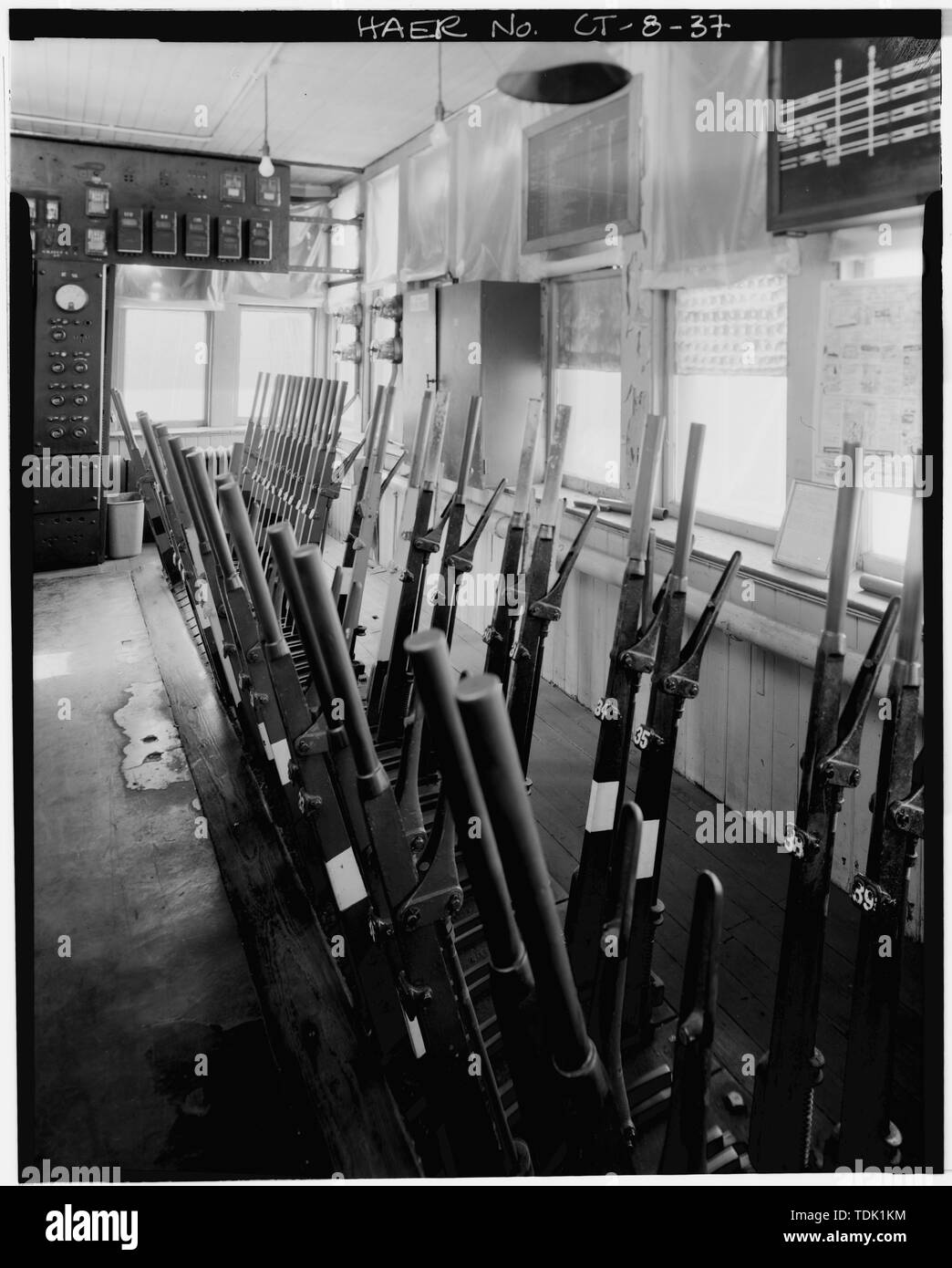 OBLIQUE VIEW, INTERIOR, BERK SWITCH TOWER, SOUTH NORWALK, SHOWING ...