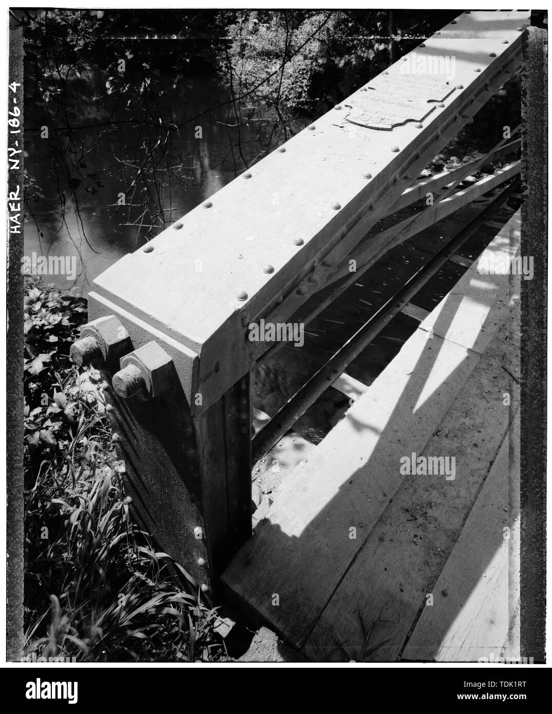 Pedestrian bridge crossing road Black and White Stock Photos & Images ...