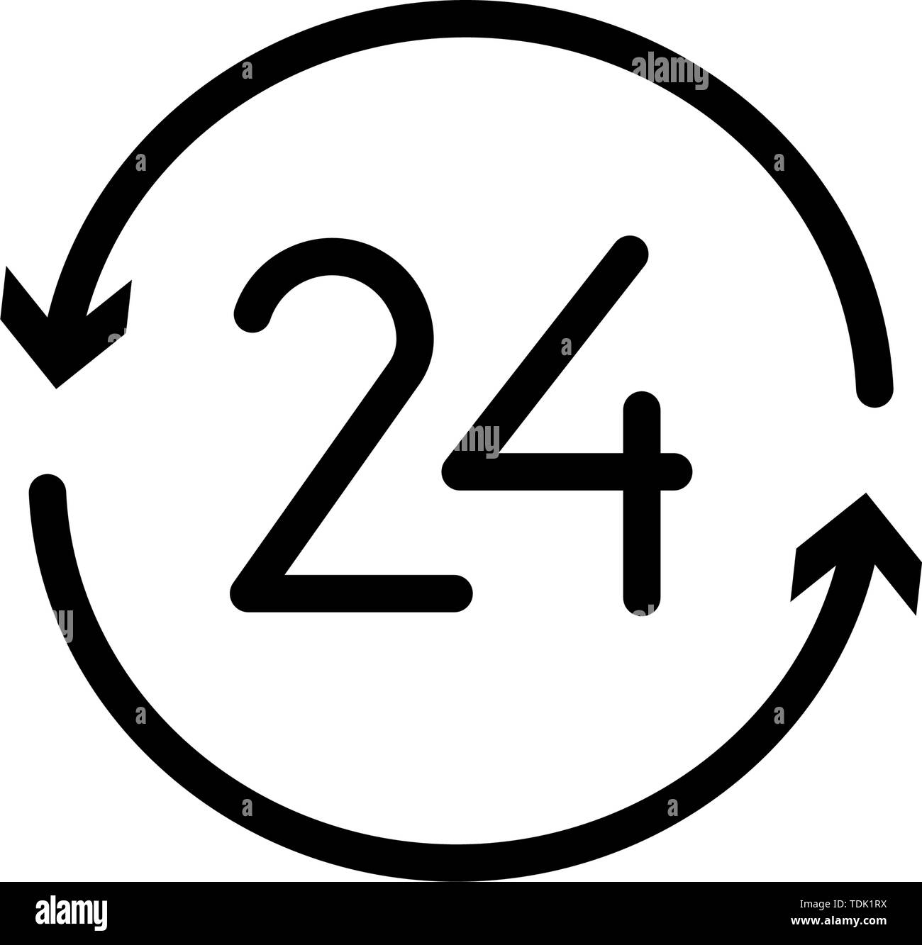 Open 24 Hours Icon Vector Stock Vector Image & Art - Alamy