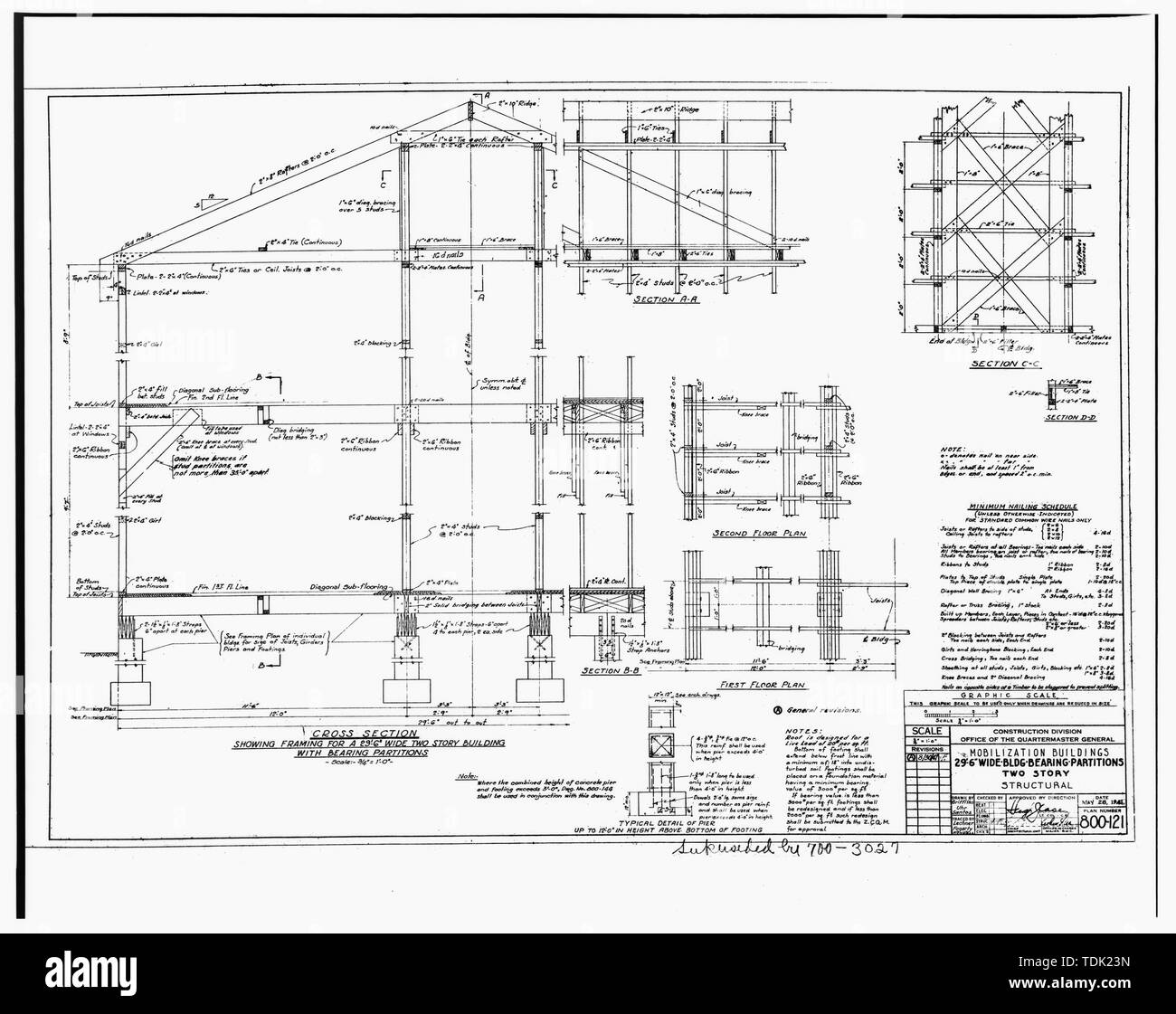OFFICE OF THE QUARTERMASTER GENERAL; CONSTRUCTION DIVISION; PLAN NUMBER ...