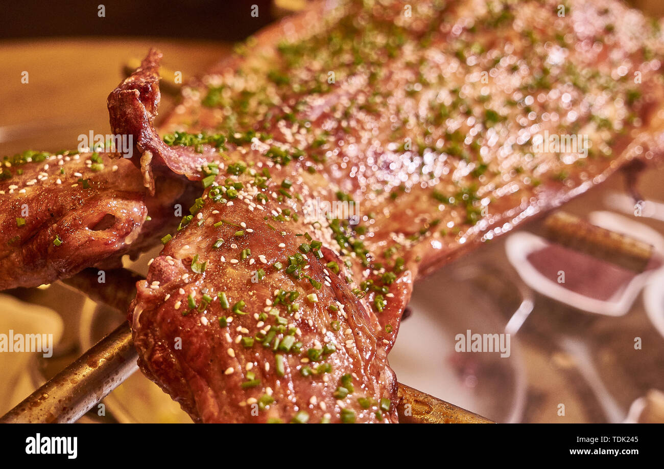 Roasted whole sheep on the oven Stock Photo - Alamy