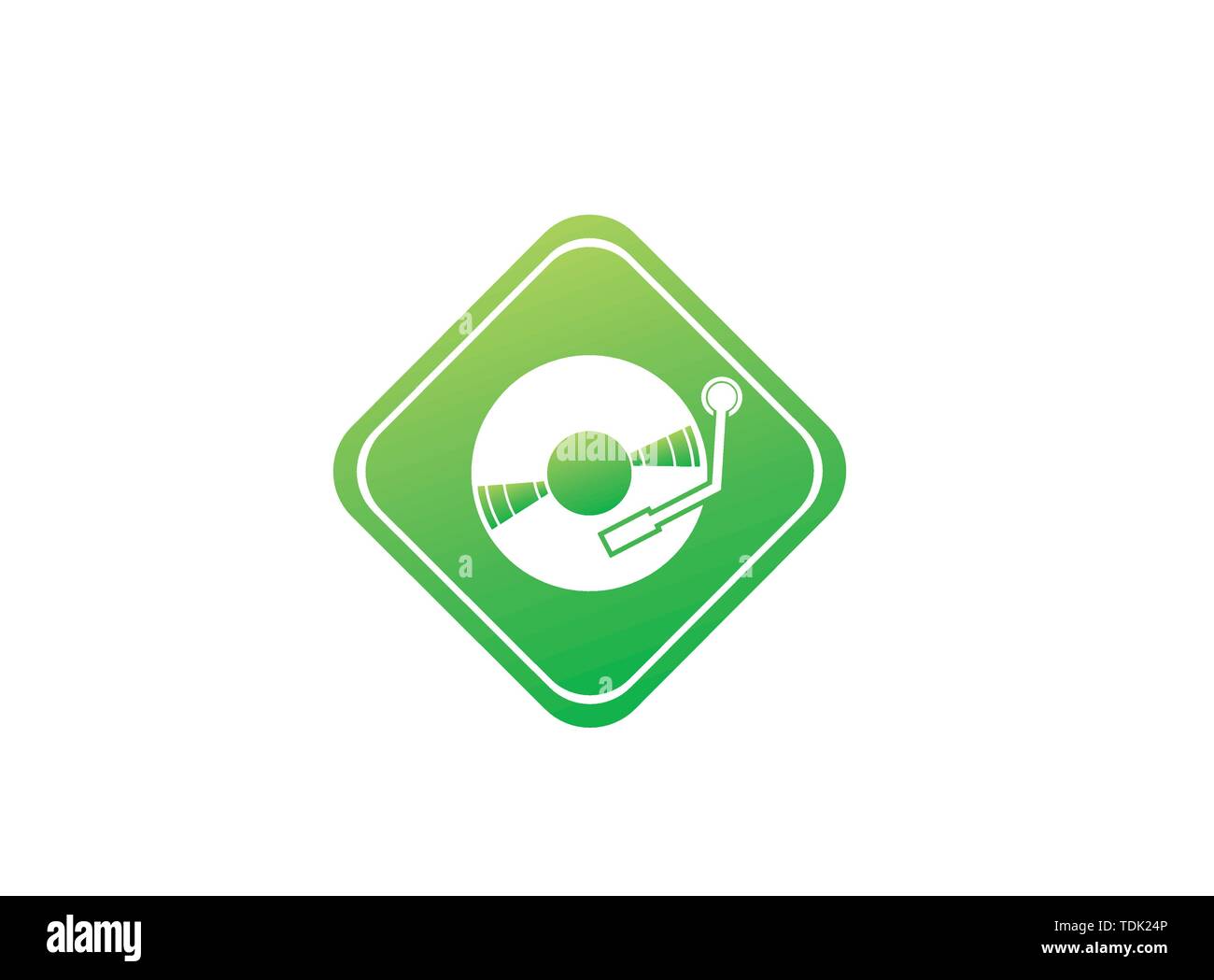 Vinyl disk for dj mixing music logo design illustration in the shape ...