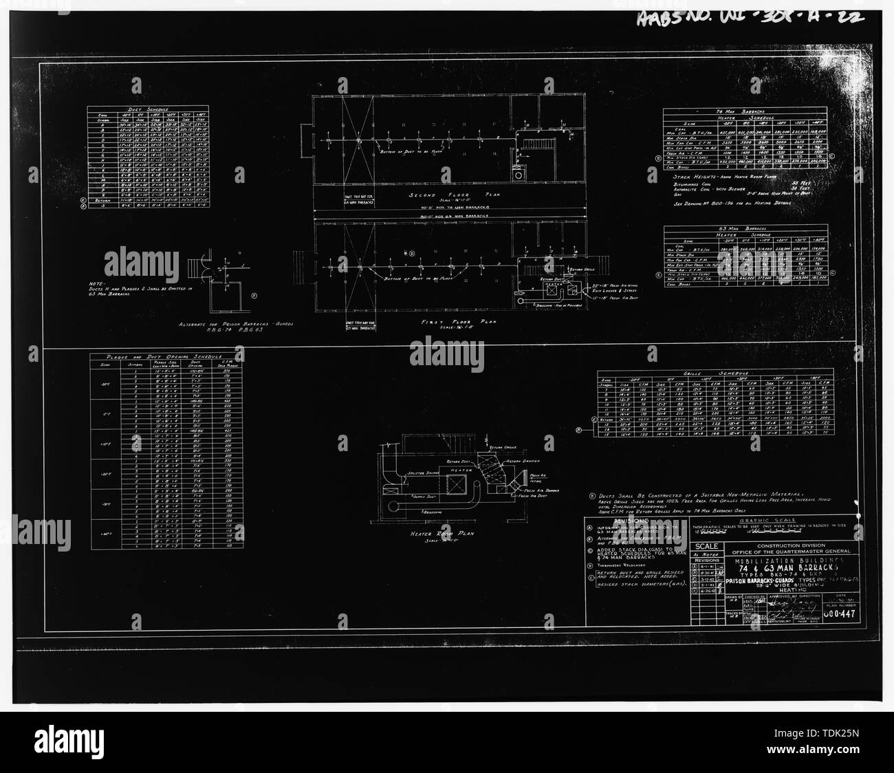 OFFICE OF THE QUARTERMASTER GENERAL; CONSTRUCTION DIVISION; PLAN NUMBER ...
