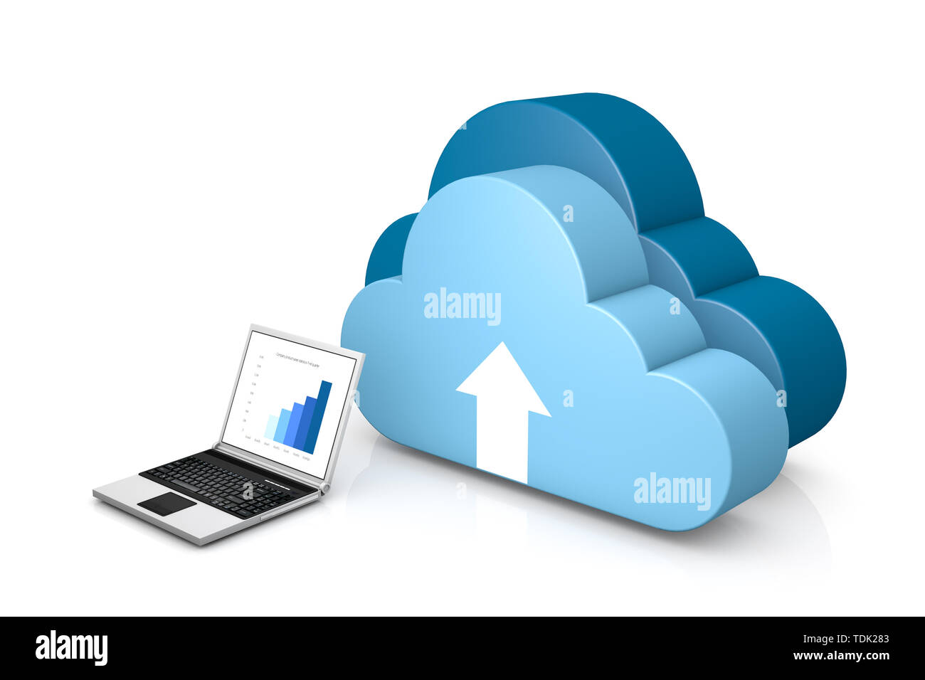 3d data cloud and laptops on white Stock Photo - Alamy