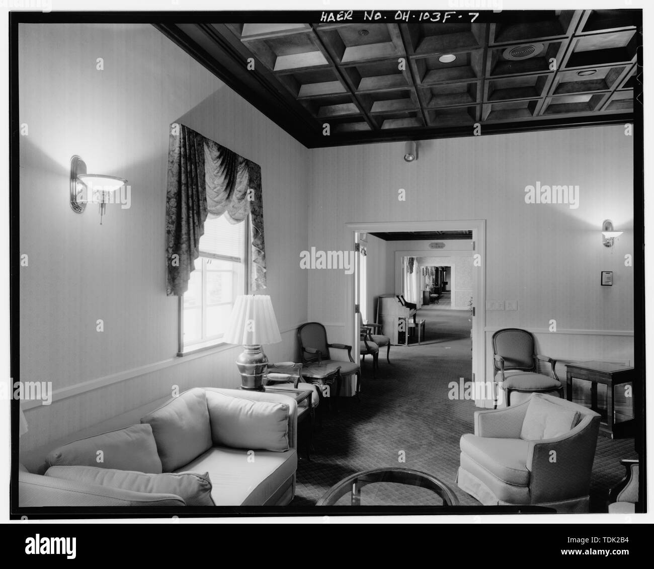 OFFICERS' CLUB INTERIOR, FIRST FLOOR, HALLWAY AND GATHERING ROOMS ...