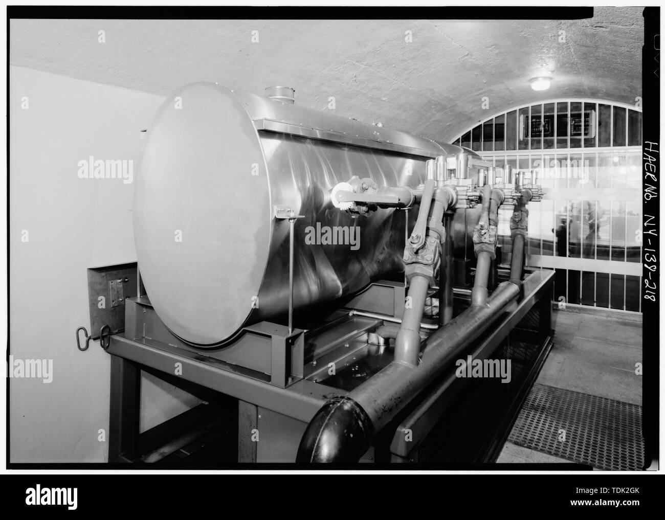 OIL TANK FOR POWERING HYDRAULIC ELEVATOR. - Statue of Liberty, Liberty ...