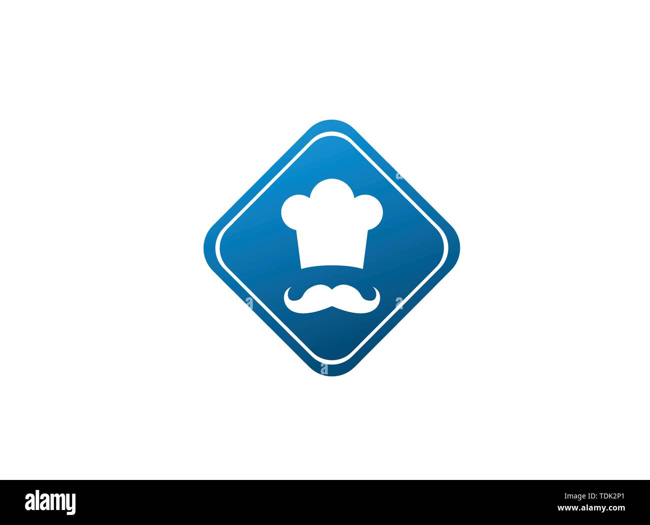 Cooker with mustache smile and wear a big hat logo design illustration ...