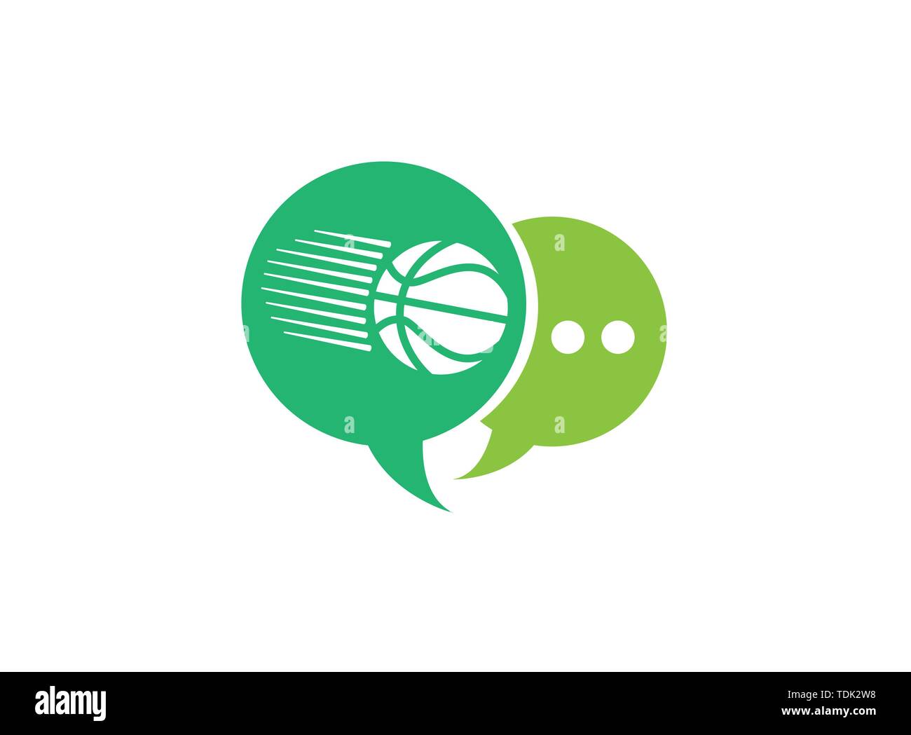 Basketball shoot in a chat icon for logo design illustration Stock ...