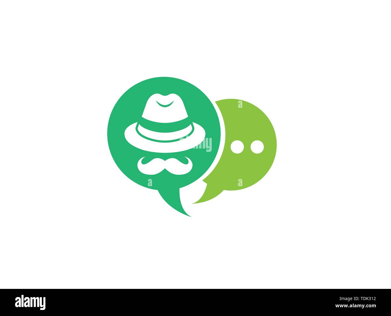 inspector with hat and mustache for logo design illustration, detector ...