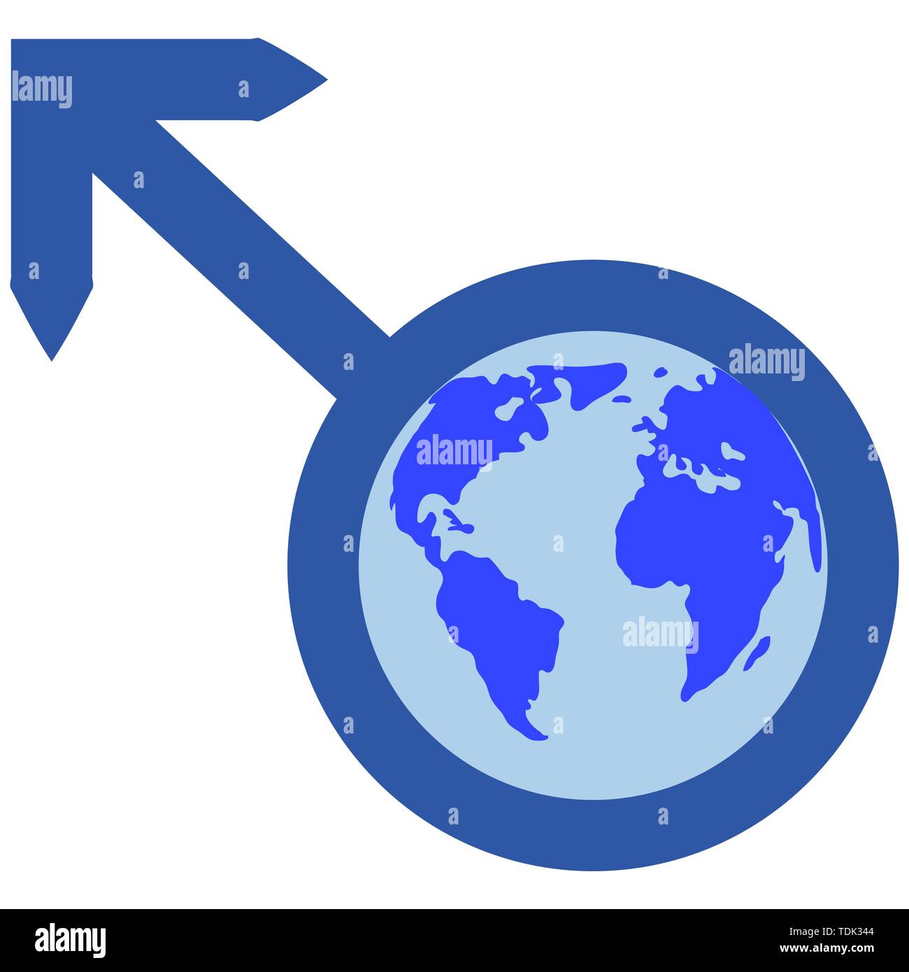 international mens day with symbol and map concept and blue color Stock ...
