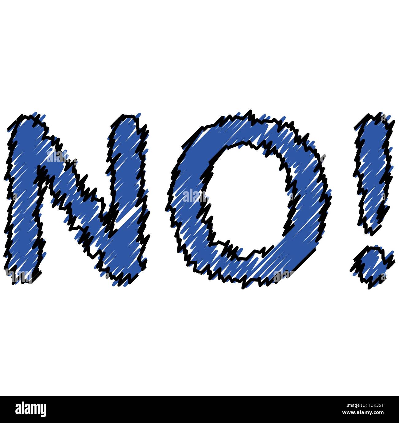 No sign in textured ragged rays. Hand drawn style Stock Vector Image ...