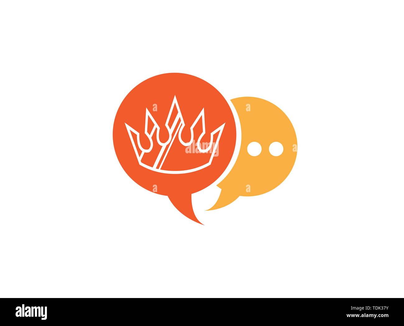 Golden crown for logo design illustration, luxury symbol in chat icon ...