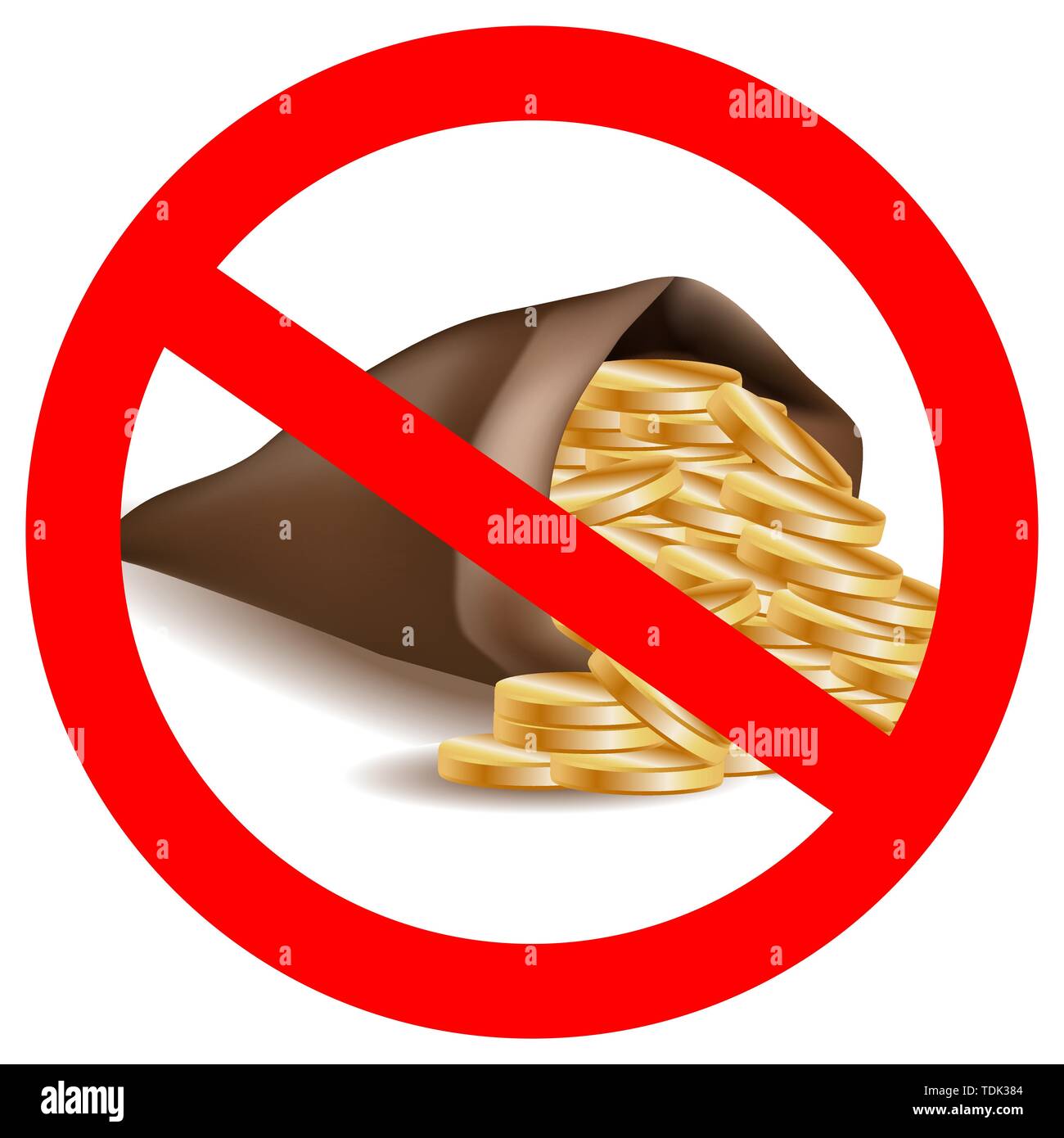 no money. sign of caution dont use money Stock Vector Image & Art - Alamy