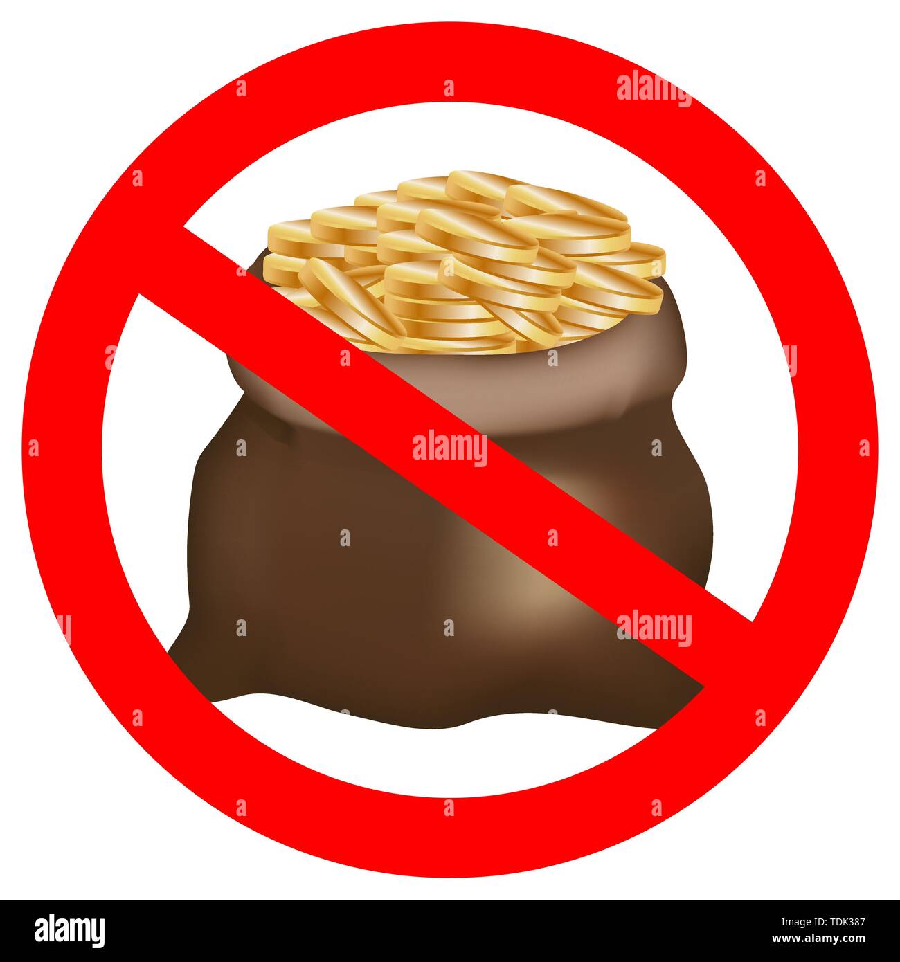 no money. sign of caution dont use money Stock Vector Image & Art - Alamy