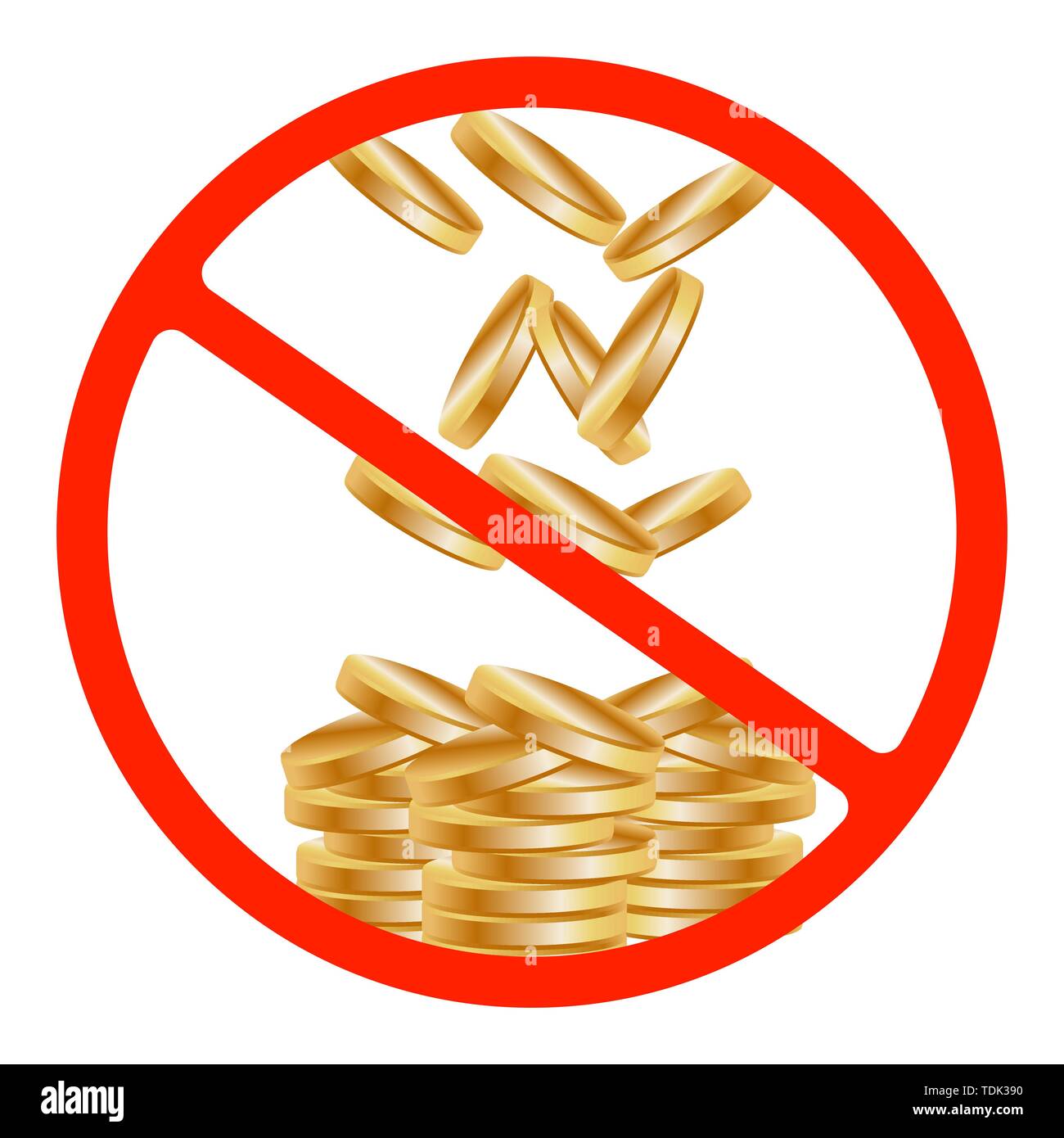 no money. sign of caution dont use money Stock Vector Image & Art - Alamy