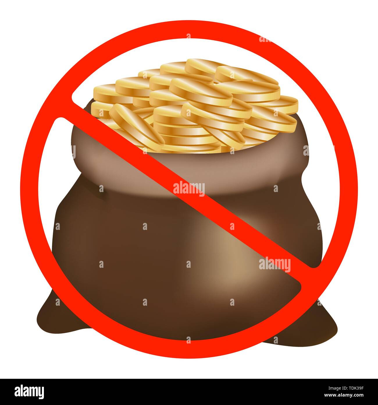 no money. sign of caution dont use money Stock Vector Image & Art - Alamy