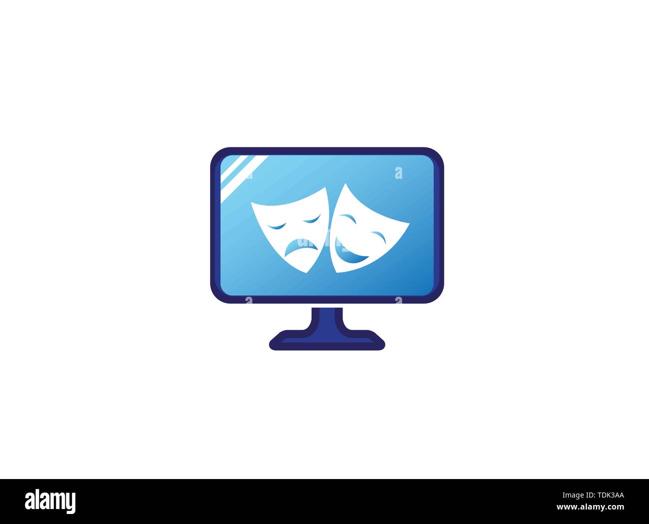 theatrical masks a double face two happy and sad faces for logo design ...