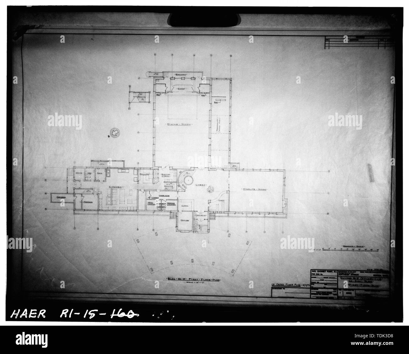 OFFICERS CLUB (BUILDING 12), FIRST FLOOR PLAN, NOVEMBER 1969. PWD 22697 ...