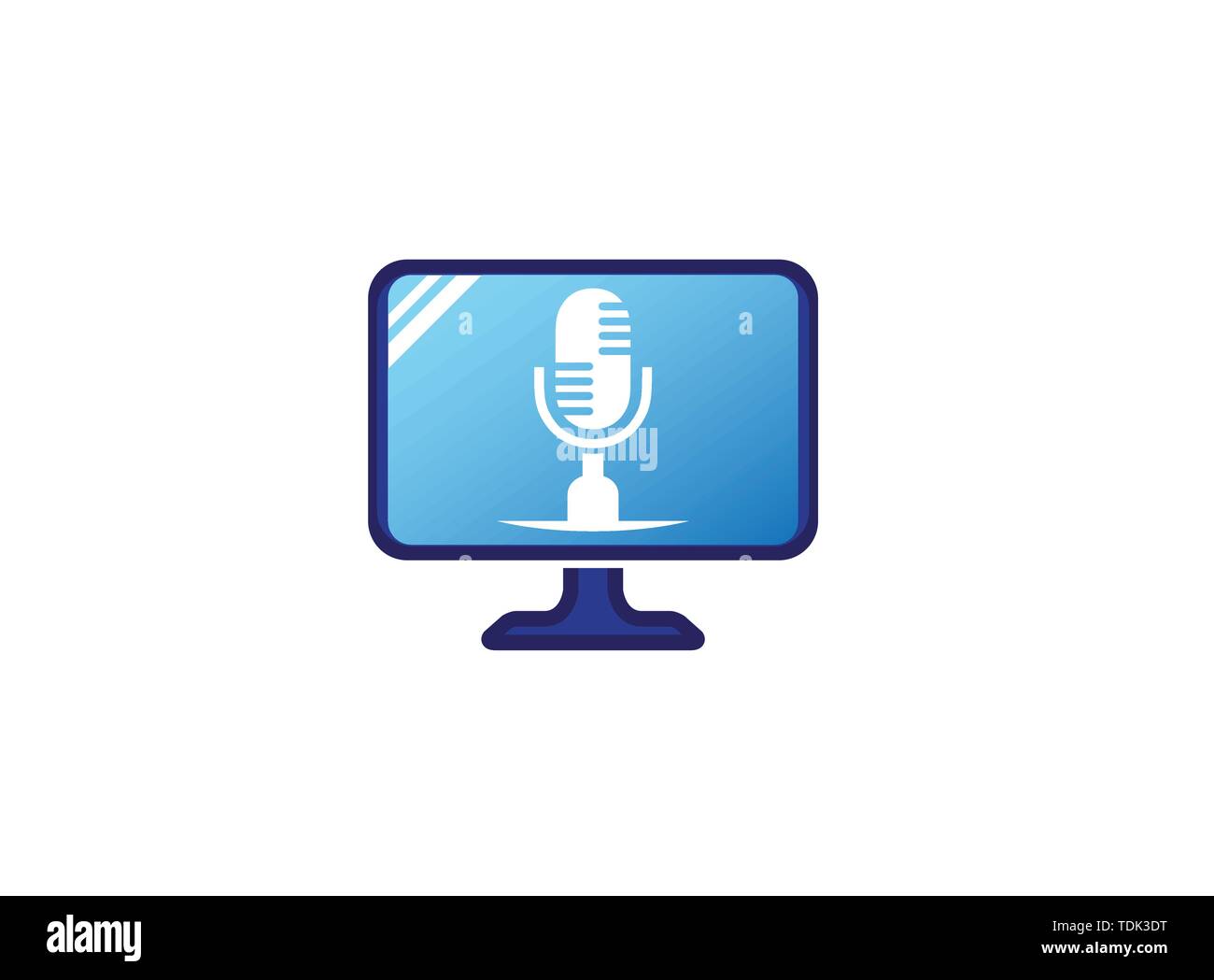 Microphone and speakerphone for logo design illustration in a screen ...