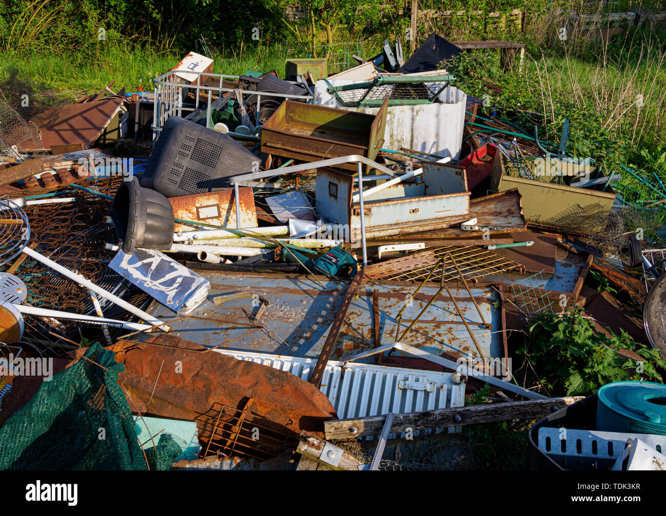 Plie of abandoned rusty scrap metal suitable for cycling Stock Photo ...