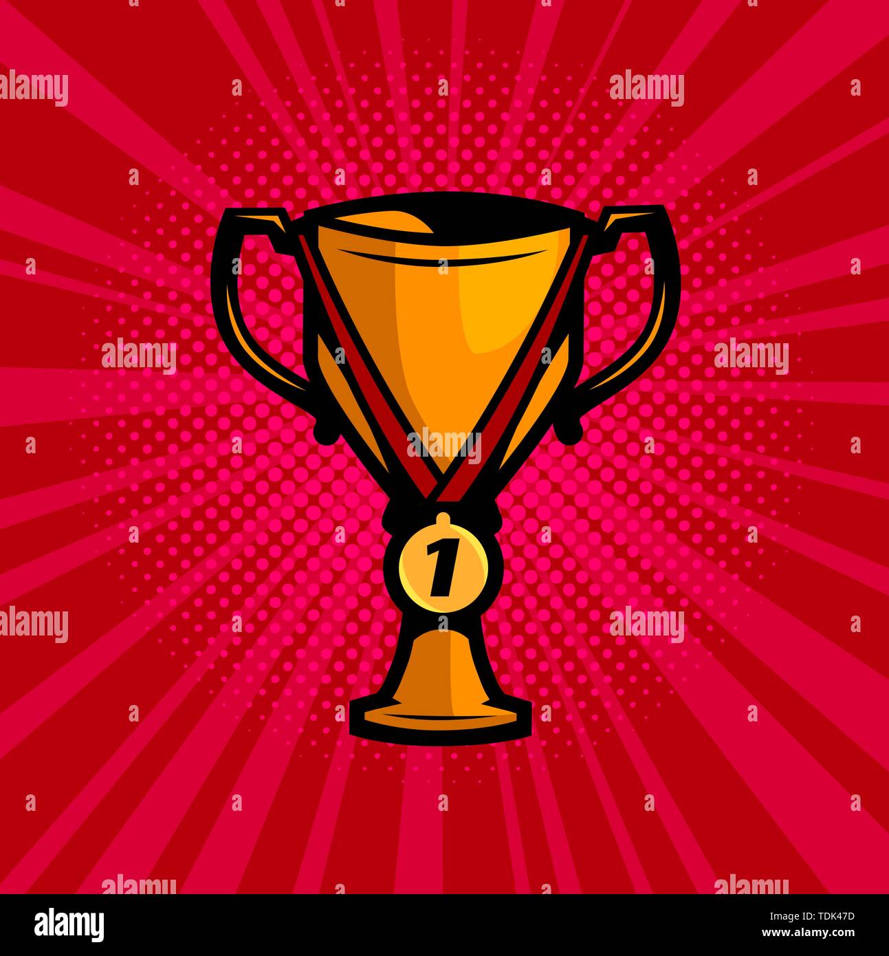 Cup winner and gold medal. Success, achievement, champion vector ...