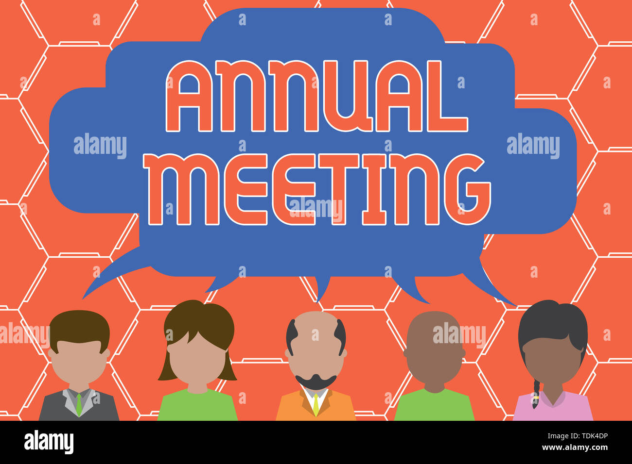 Writing note showing Annual Meeting. Business concept for Yearly ...
