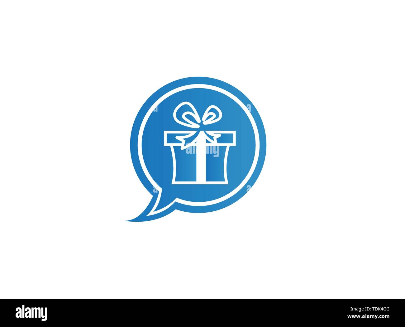 Gift box and surprise for logo design illustration in chat icon Stock ...