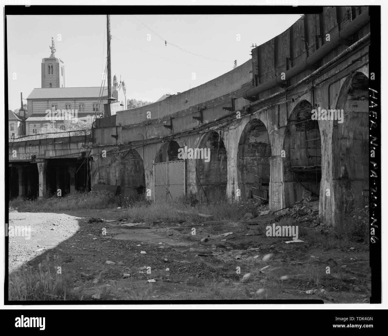 OPEN HEARTH NO. 4 TRESTLE. THE ARCH WITH THE GATE IS KNOWN AS THE HOLE ...