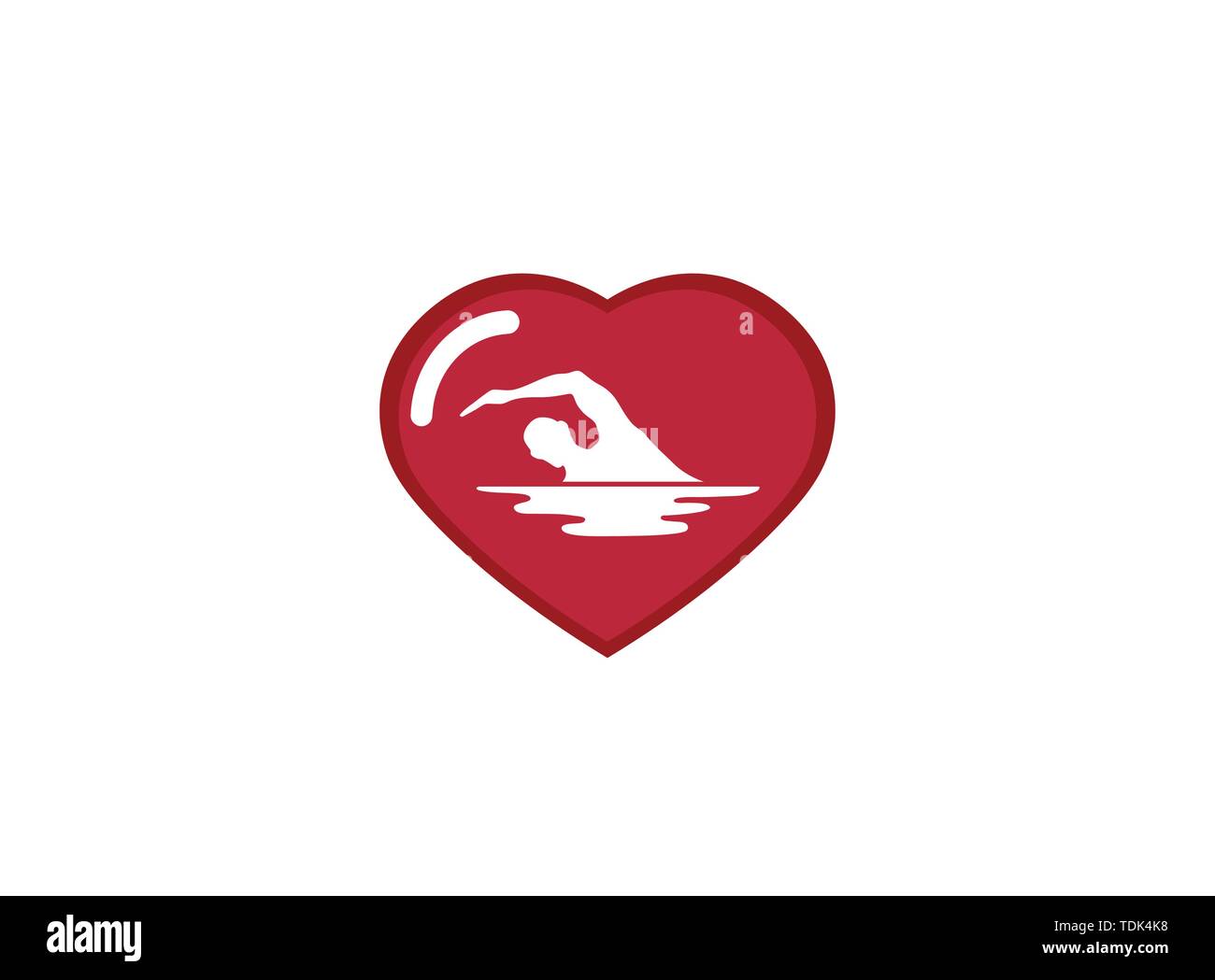 Swimming athlete in the pool Triathlon for logo design illustration in ...