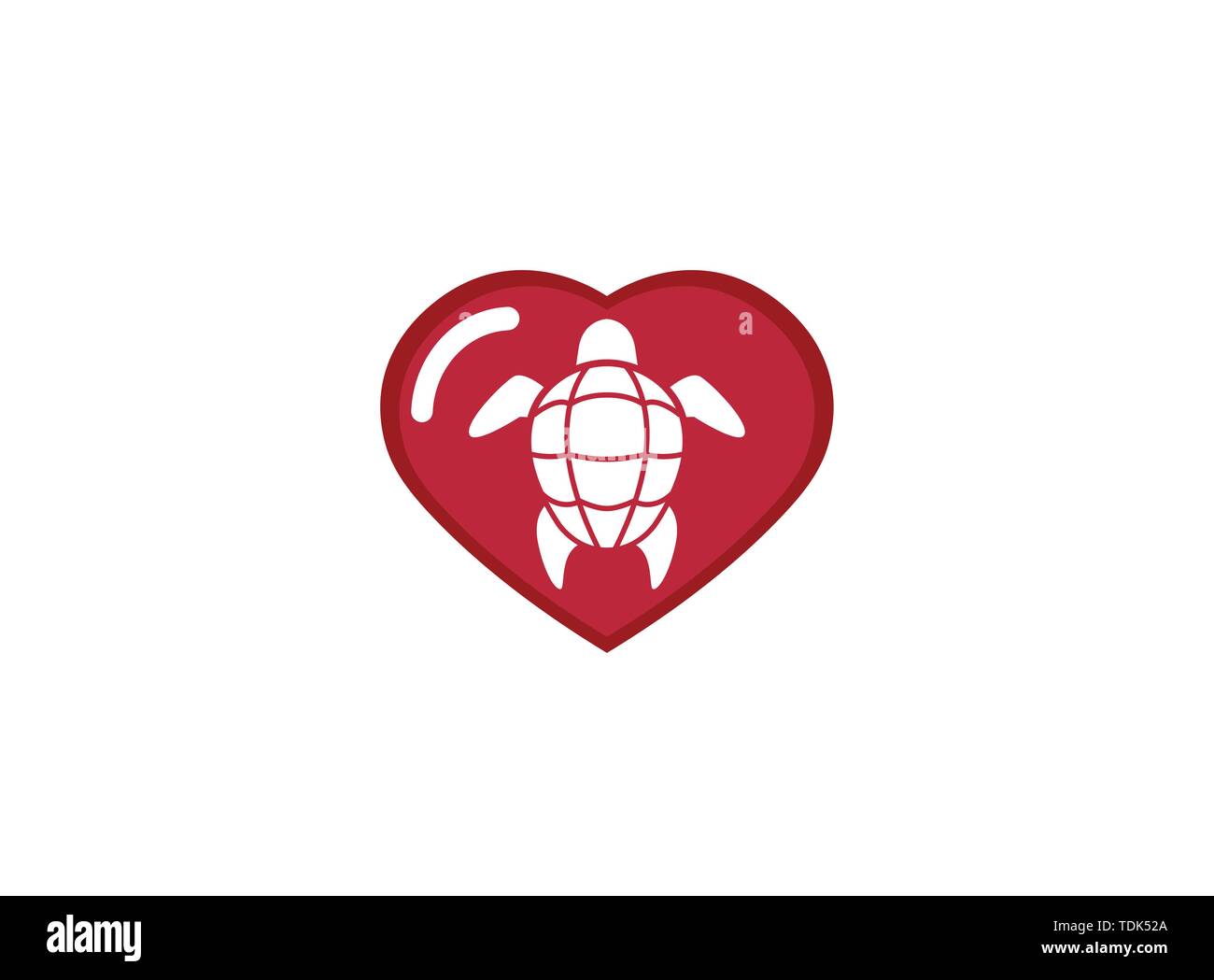 Turtle with green shell swimming for logo design illustration in a ...