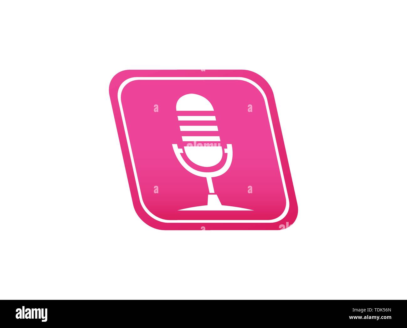 Microphone and karaoke symbol logo design illustration, mic in the ...