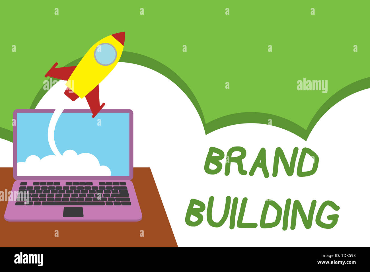 Text sign showing Brand Building. Business photo showcasing Generating ...