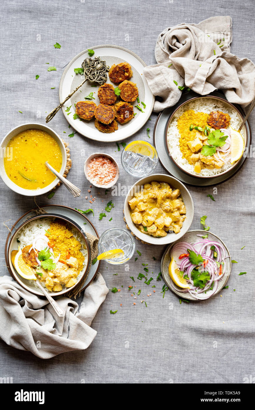 Indian Vegan Dinner Stock Photo - Alamy