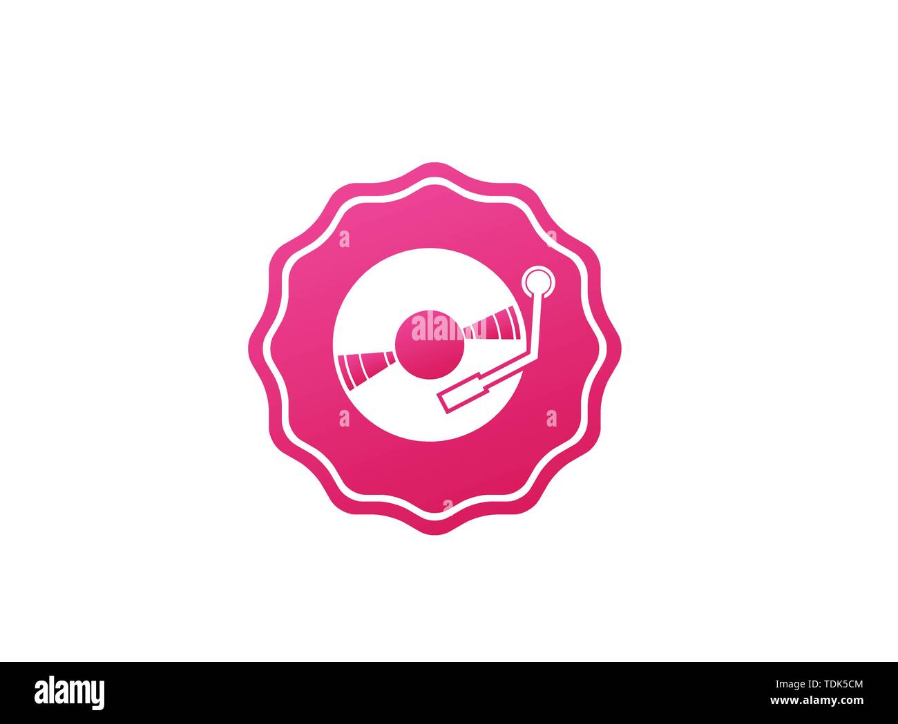 Vinyl disk for dj mixing music logo design illustration in the shape ...